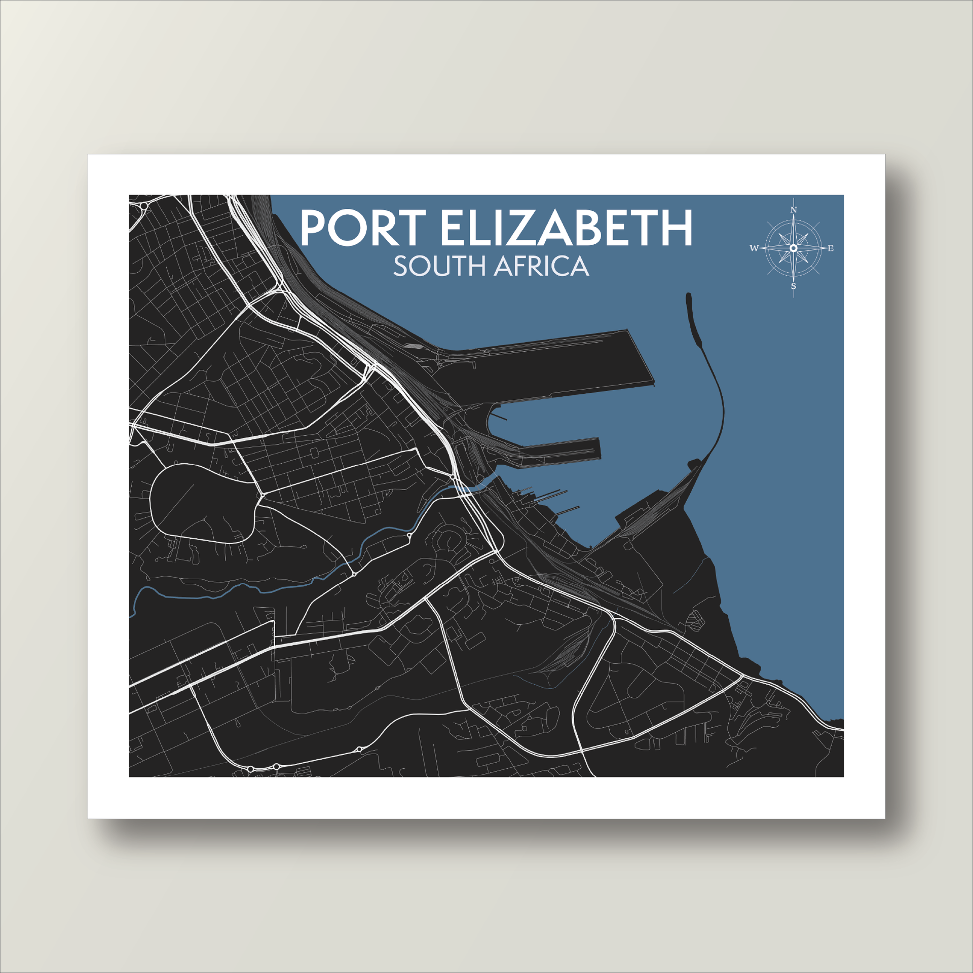 Port Elizabeth Harbour | Granite style – Africa Map Art