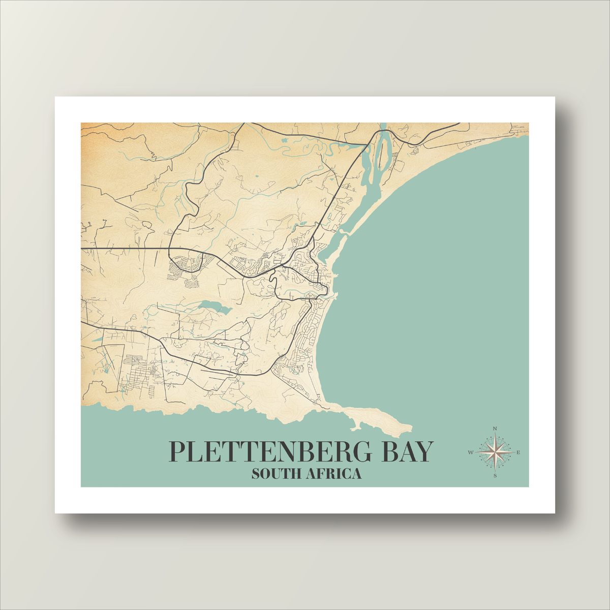 Plettenberg Bay Map | Antique Patina – Africa Map Art