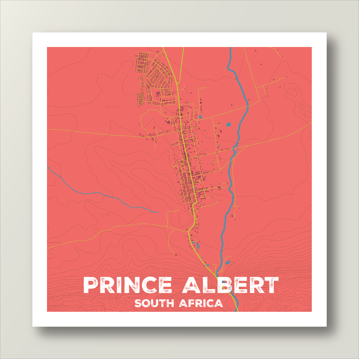 Prince Albert Map | Coral – Africa Map Art