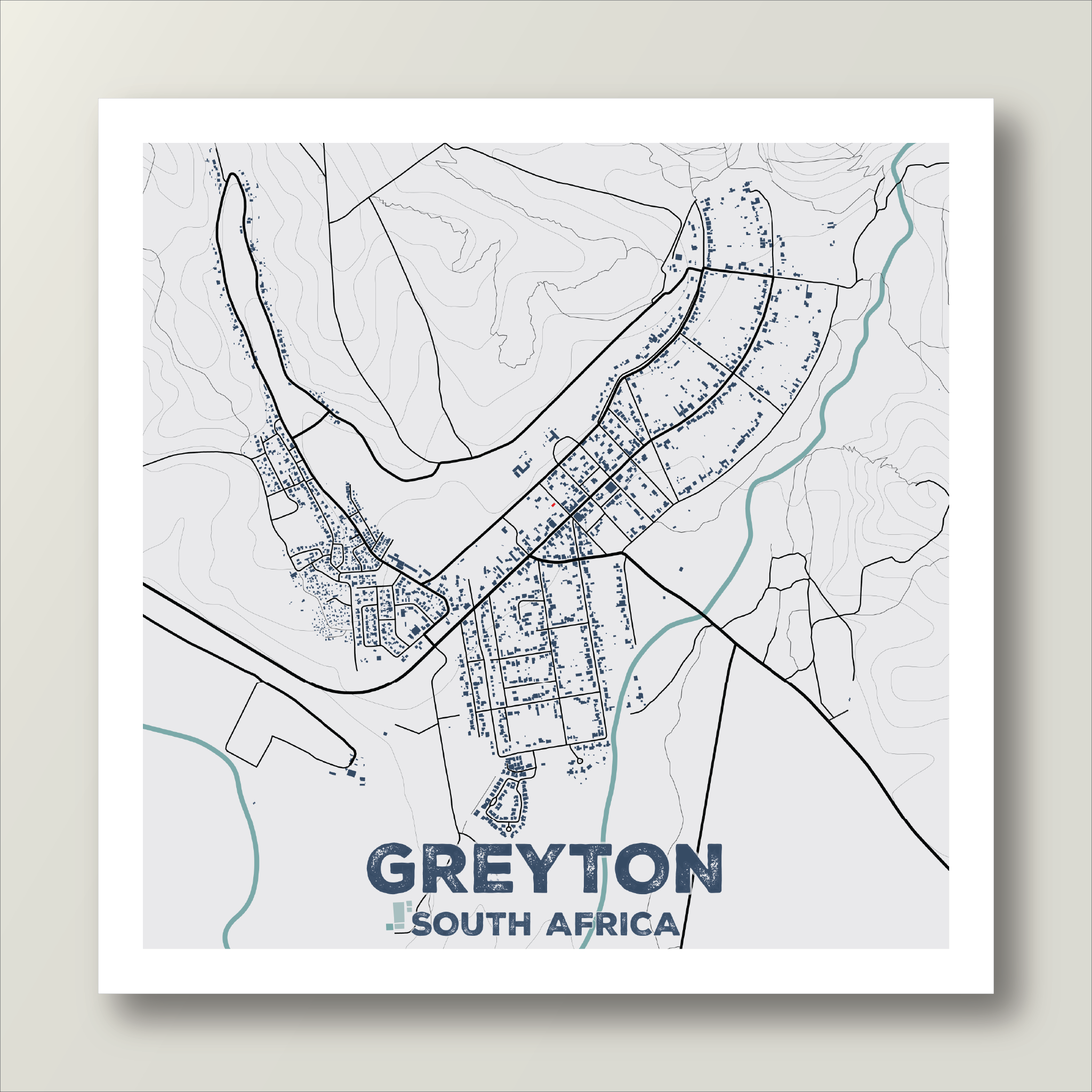 Greyton Map | Grey – Africa Map Art