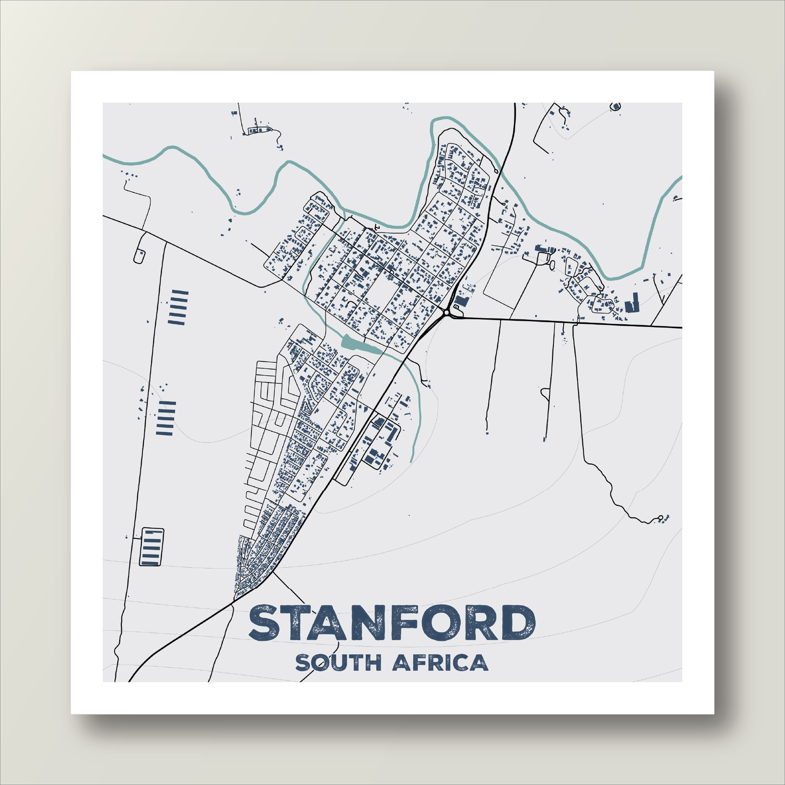 Stanford Map | Grey – Africa Map Art