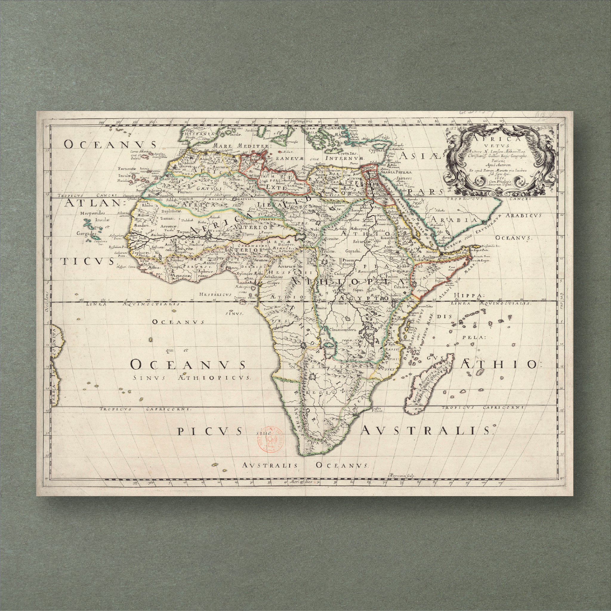 1650 Map of Africa by Nicolas Sanson – Africa Map Art